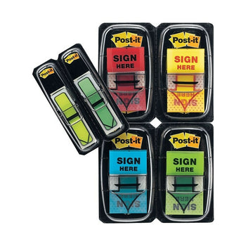 Post-it Flags, "Sign Here" Arrows, 1", Assorted Colours, Includes 1/2 ...