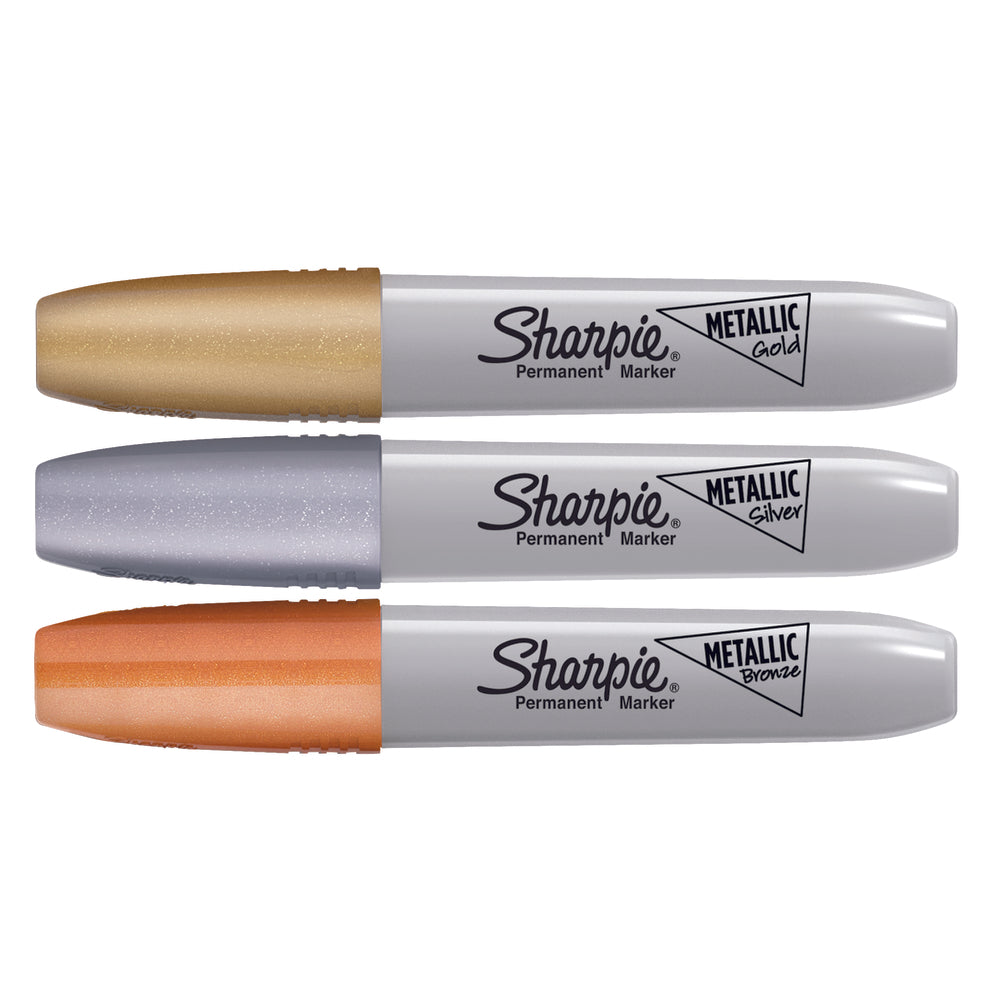 Sharpie Chisel Tip Metallic Permanent Marker, Assorted, 3 Pack | staples.ca
