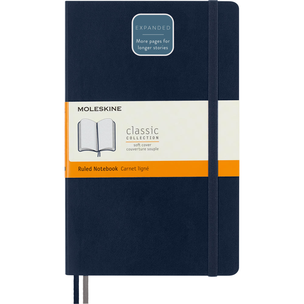 Moleskine Classic Large Expanded Notebook - Soft Cover - Ruled - 5" x 8 ...