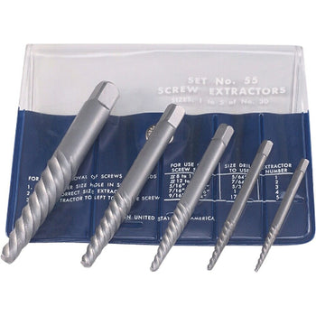 Cleveland, Screw Extractors - Screw Extractor Set In Fold-Up Pouch, 5 ...