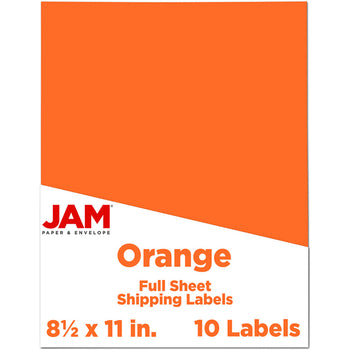 JAM Paper Full Page Sticker Paper Shipping Labels - 8-1/2" x 11 ...