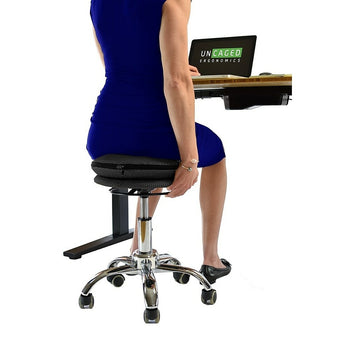 Uncaged Ergonomics WOBBLE STOOL AIR (WSA-B) Rolling Adjustable Height ...