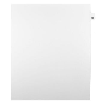 Mark Maker Legal Exhibit Index Tab White Single Tabs, 1/25th Cut ...