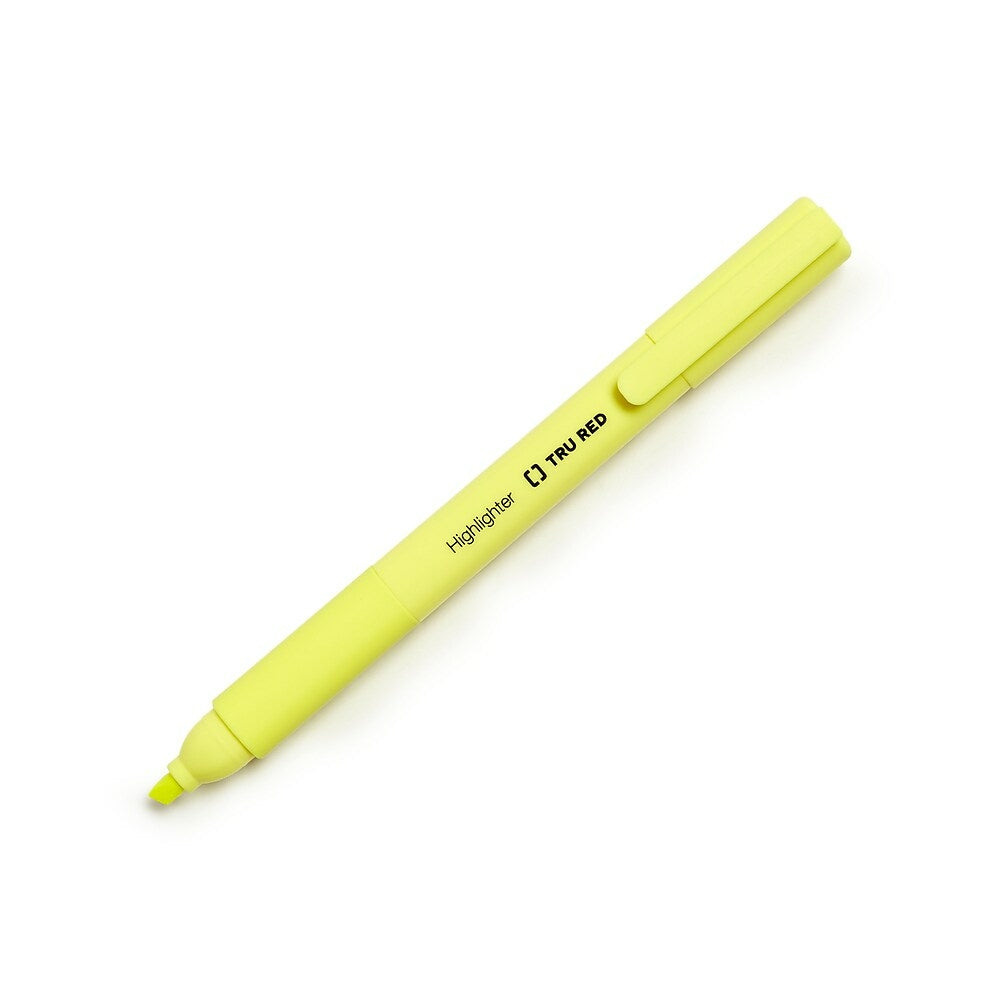 TRU RED Pocket Highlighter with Grip, Chisel Tip, Yellow, 12 Pack ...
