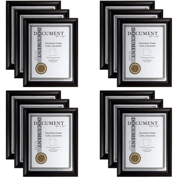 Office Works Document Frame - 11 x 8 inches - Classic Black - 12 Pack ...