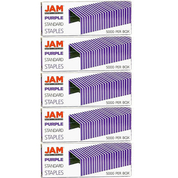 JAM Paper Standard Size Colourful Staples, Purple, 5 Pack (335pug ...